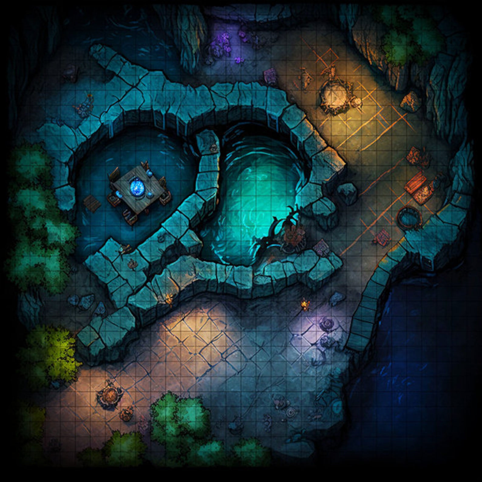 Underdark Tunnel Battle Map, Dnd Battle Map, D&D, Battlemap, Dungeons ...