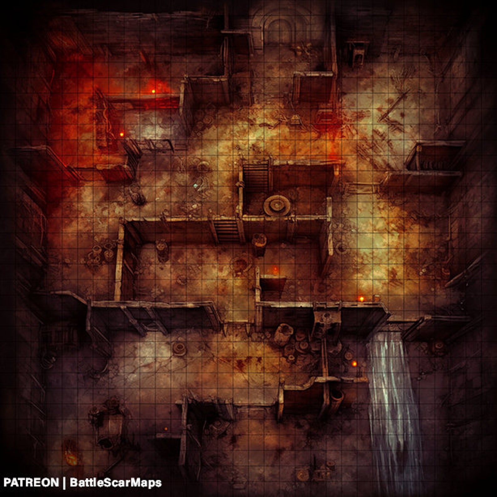 Bloody Maze Battle Map, Dnd Battle Map, D&D, Battlemap, Dungeons and ...