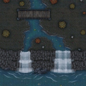 Autumn Waterfall Battle Map, Dnd Battle Map, D&D, Battlemap, Dungeons ...