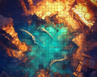 The Blood Cave Battlemap, Dnd Battle Map, D&D, Battle Map, Dungeons and ...