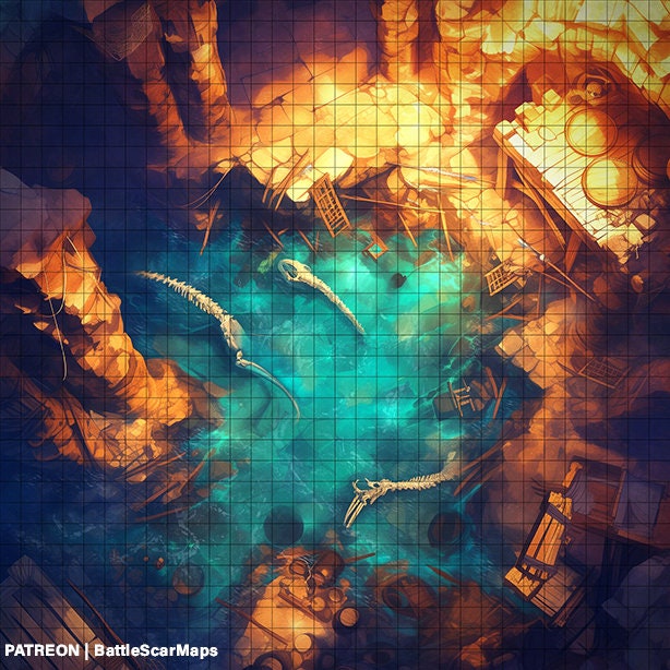 Sunken Cage Battle Map, Dnd Battle Map, D&D, Battlemap, Dungeons and ...