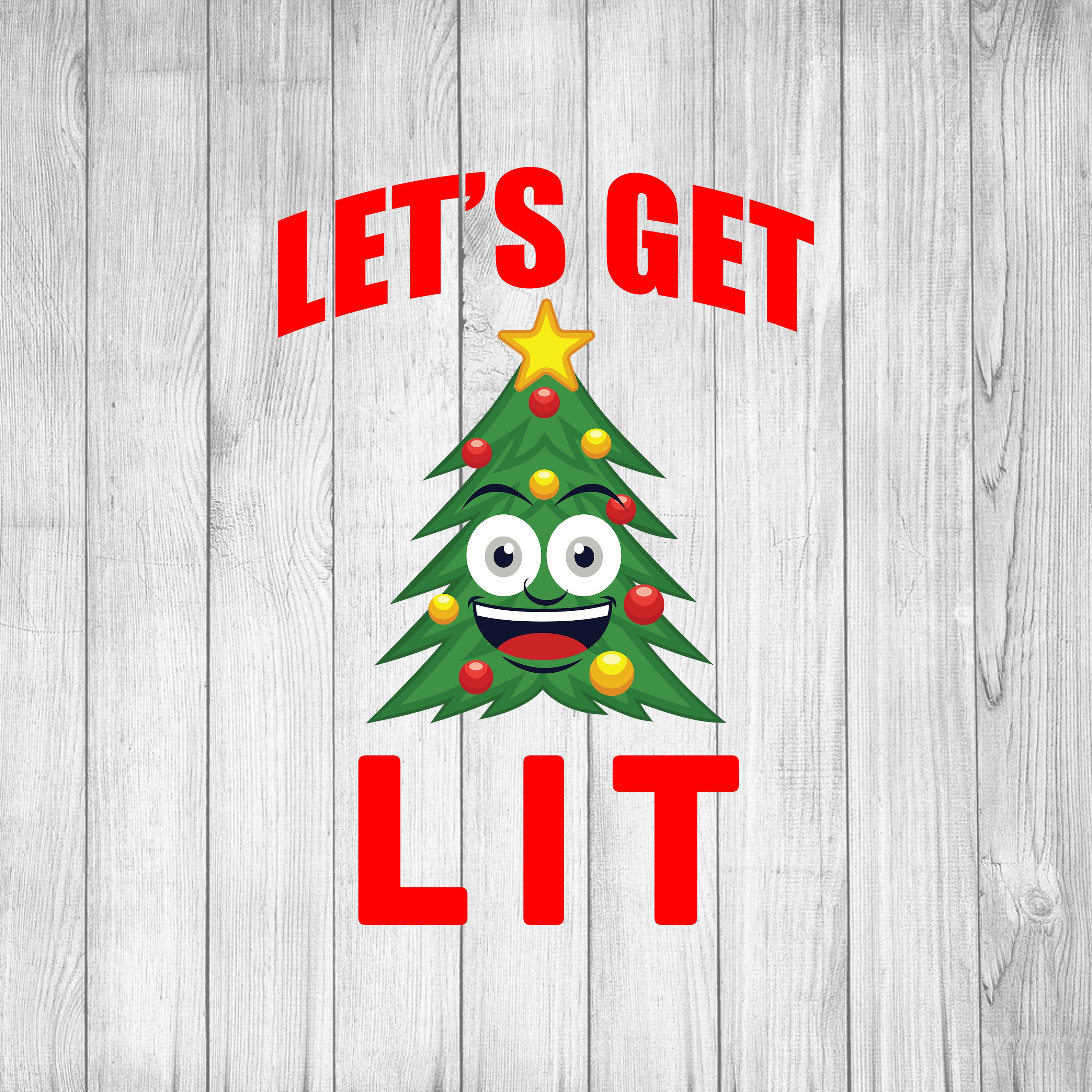 Let's Get Lit svg Santa svg Christmas svg Funny | Etsy