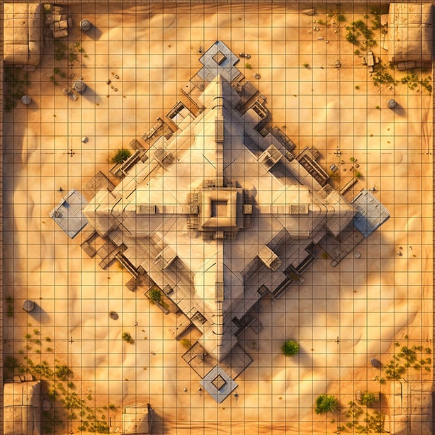 Desert Temple Battle Map, Dnd Battle Map, D&D, Battlemap, Dungeons and Dragons, 5e, Roll20 ...