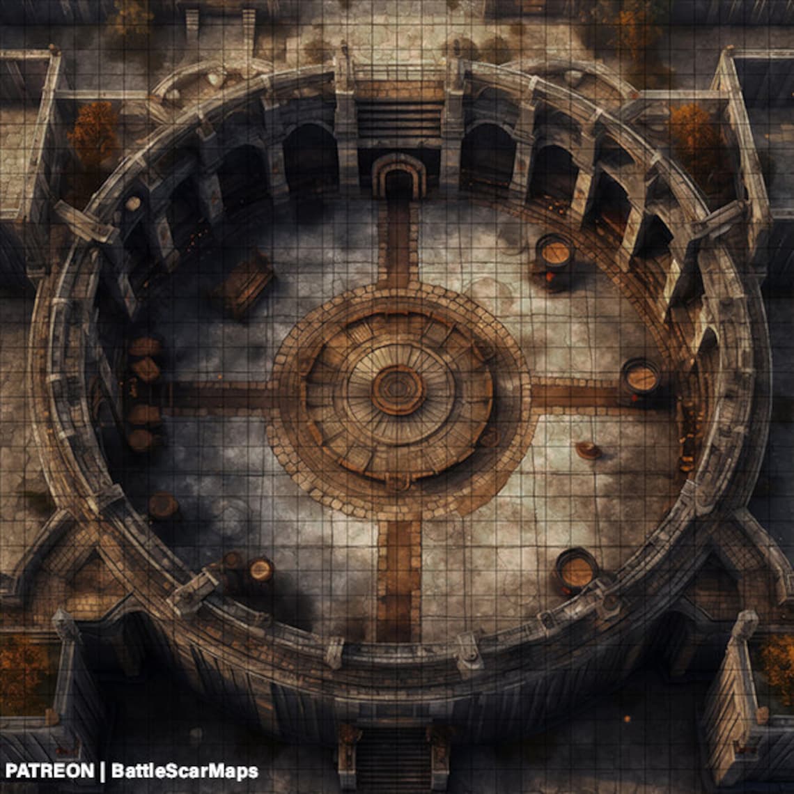 Sparring Arena Battle Map, Dnd Battle Map, D&D, Battlemap, Dungeons and ...