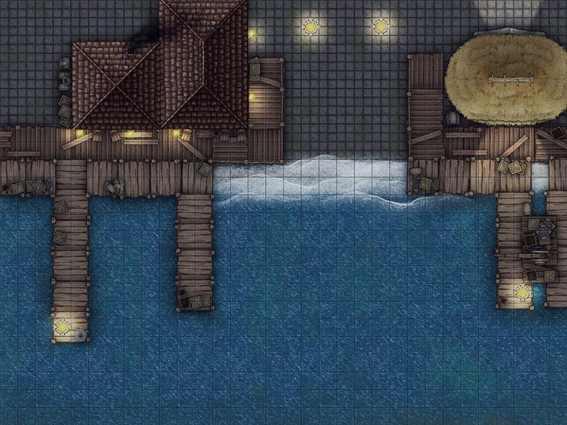 City Port Battle Map Dnd Battle Map D&D Battlemap Dungeons - Etsy