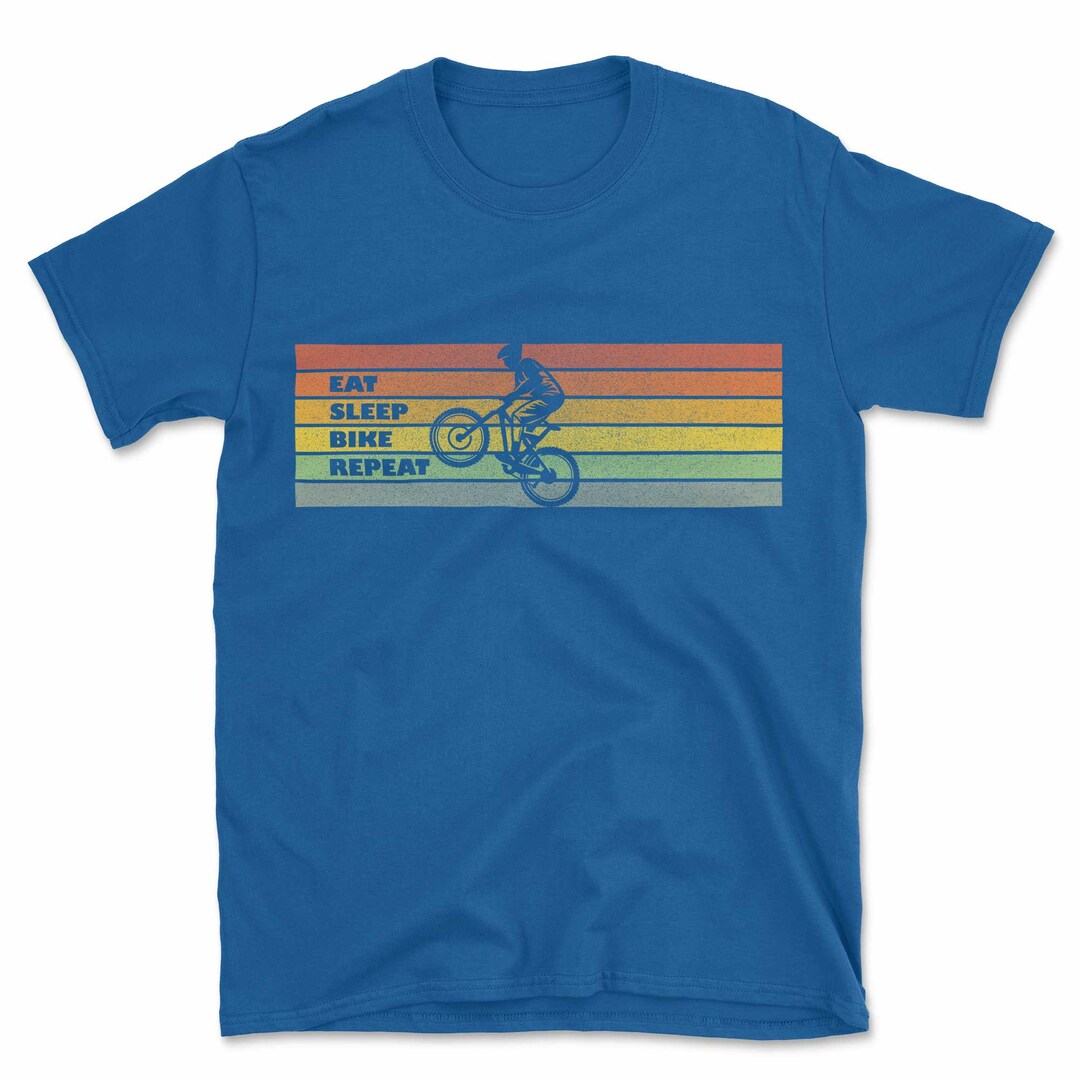 Eat Sleep Bike Repeat T-shirt | Distressed Mountain Bike MTB Bicycle ...