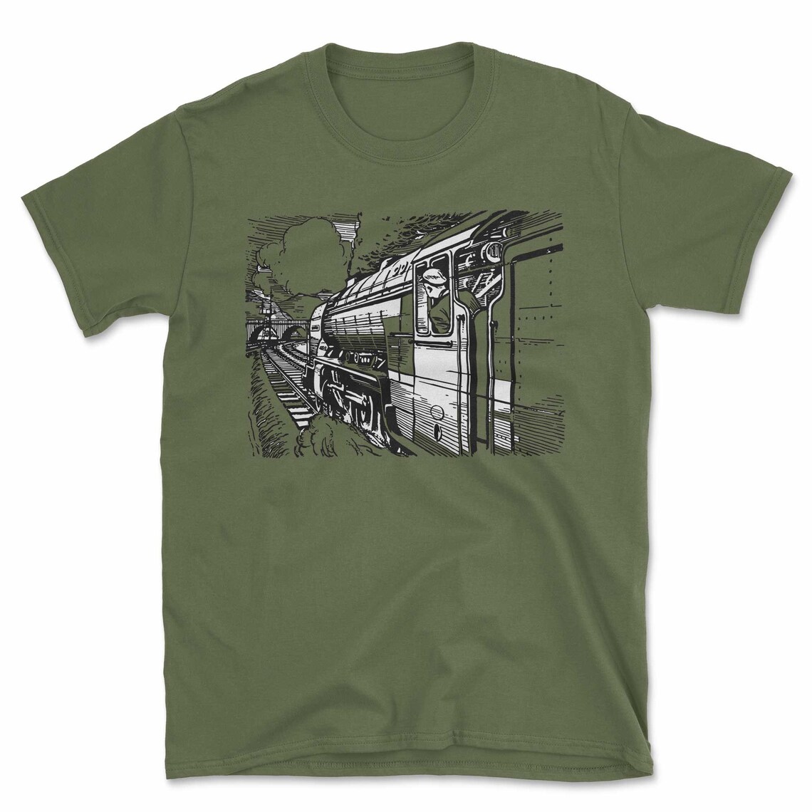 Retro Steam Train T-shirt | Locomotive Model Railway Spotting ...