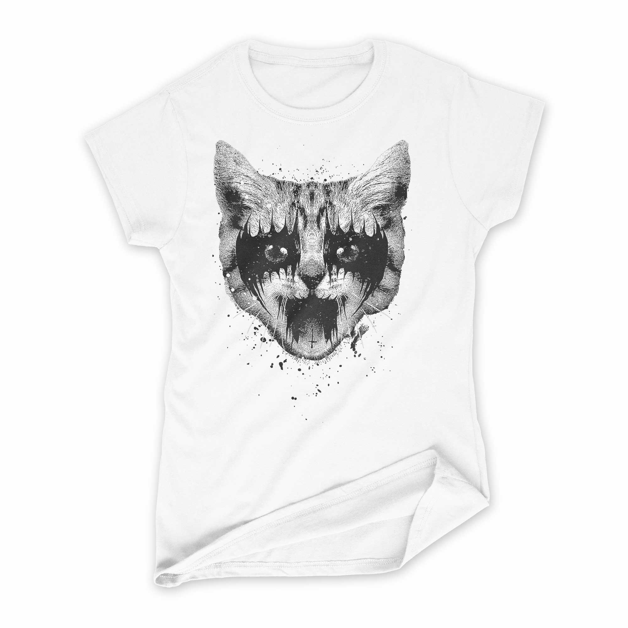 Women's Heavy Metal Kitten T-shirt | Goth Punk Glam Rock Cat Gift ...