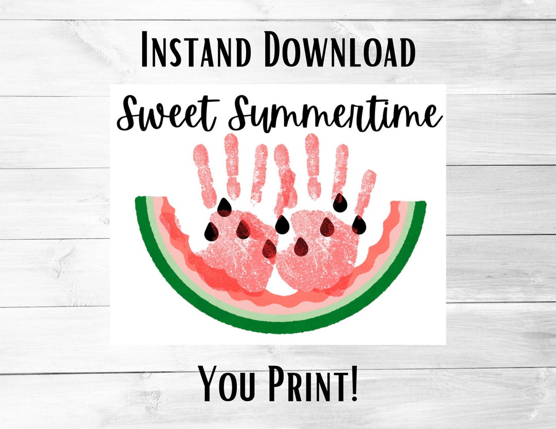 Sweet Summertime Watermelon Handprint Footprint Kids and Baby Art ...