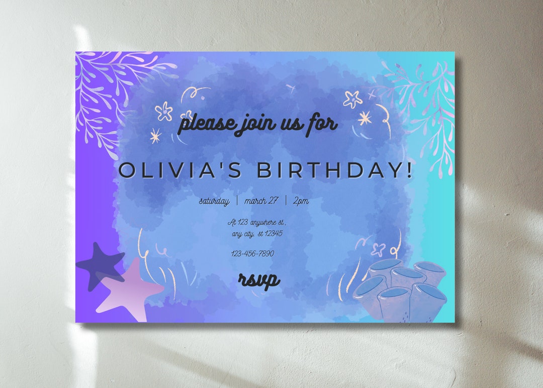 Editable Under the Sea Party Invite - Etsy