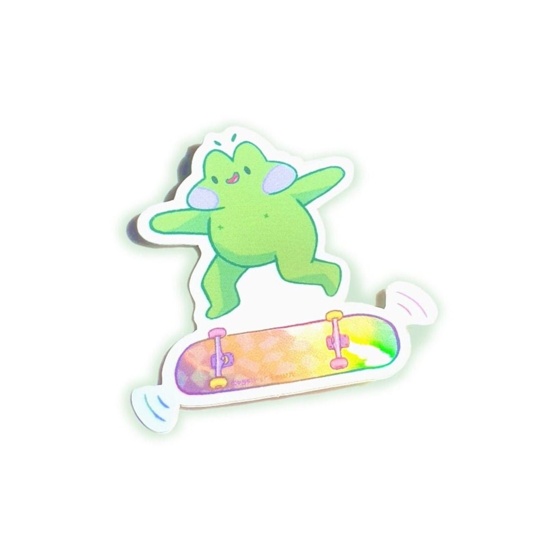 Holographic Kickflip Frog Sticker super Cool - Etsy
