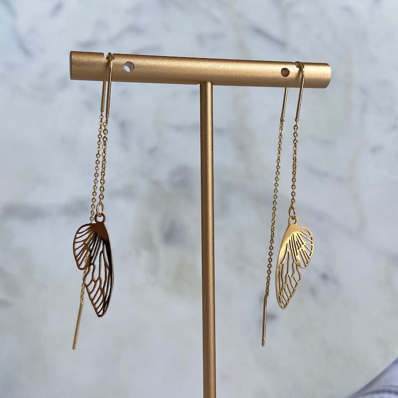 Gold Dangle Butterfly Earring - Etsy