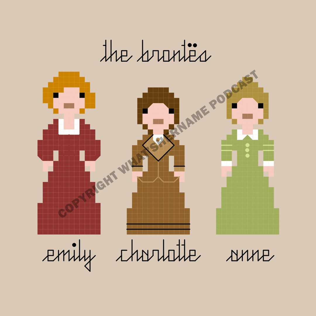 The Brontë Sisters Cross Stitch Patterns - Charlotte Emily Anne - Etsy