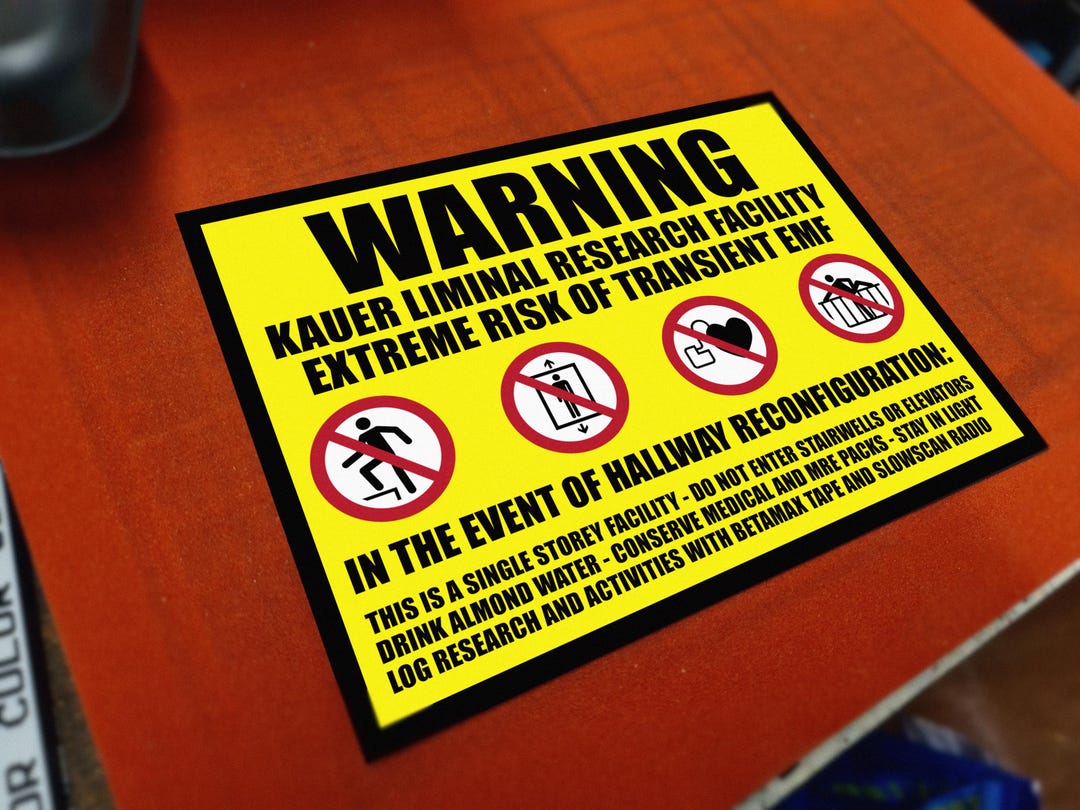 Backrooms Research Metal Warning Sign - Liminal Space SCP Gaming Decor ...
