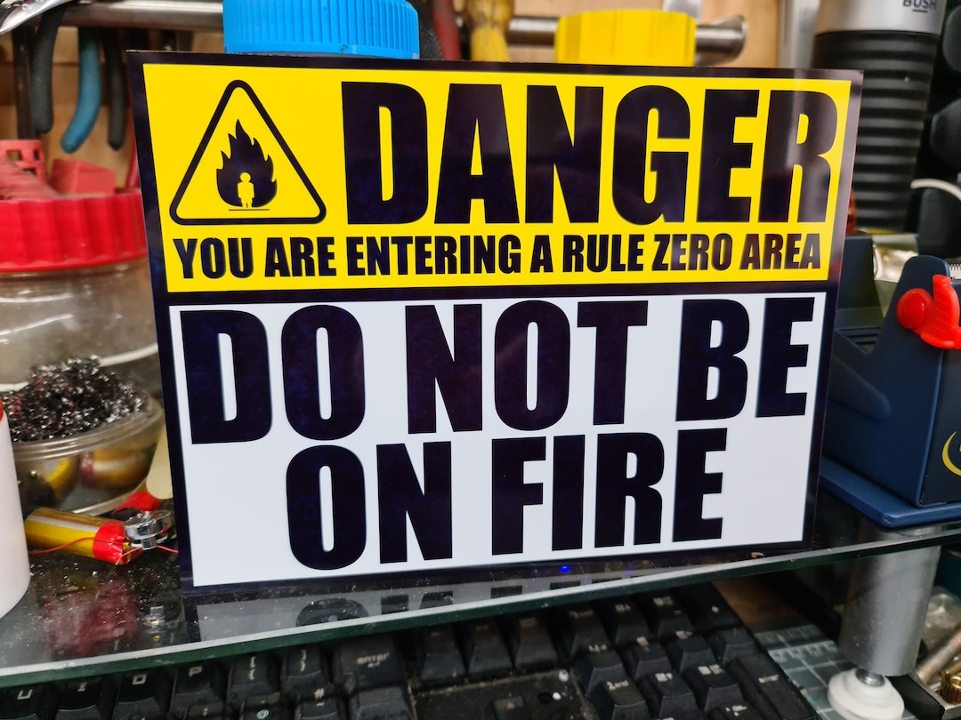 Rule Zero - Funny Metal Warning Sign for Garage, Workshop, Hackspace ...