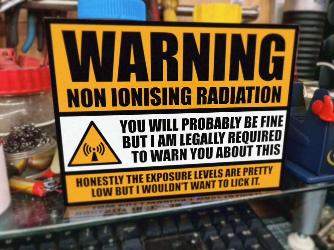 Funny Metal Non Ionising Radiation Warning Sign - 8x6 - Etsy