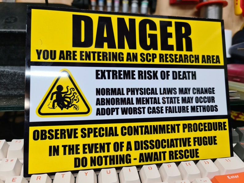 SCP AREA Funny Metal Warning Sign for Garage, Workshop, Hackspace, or ...