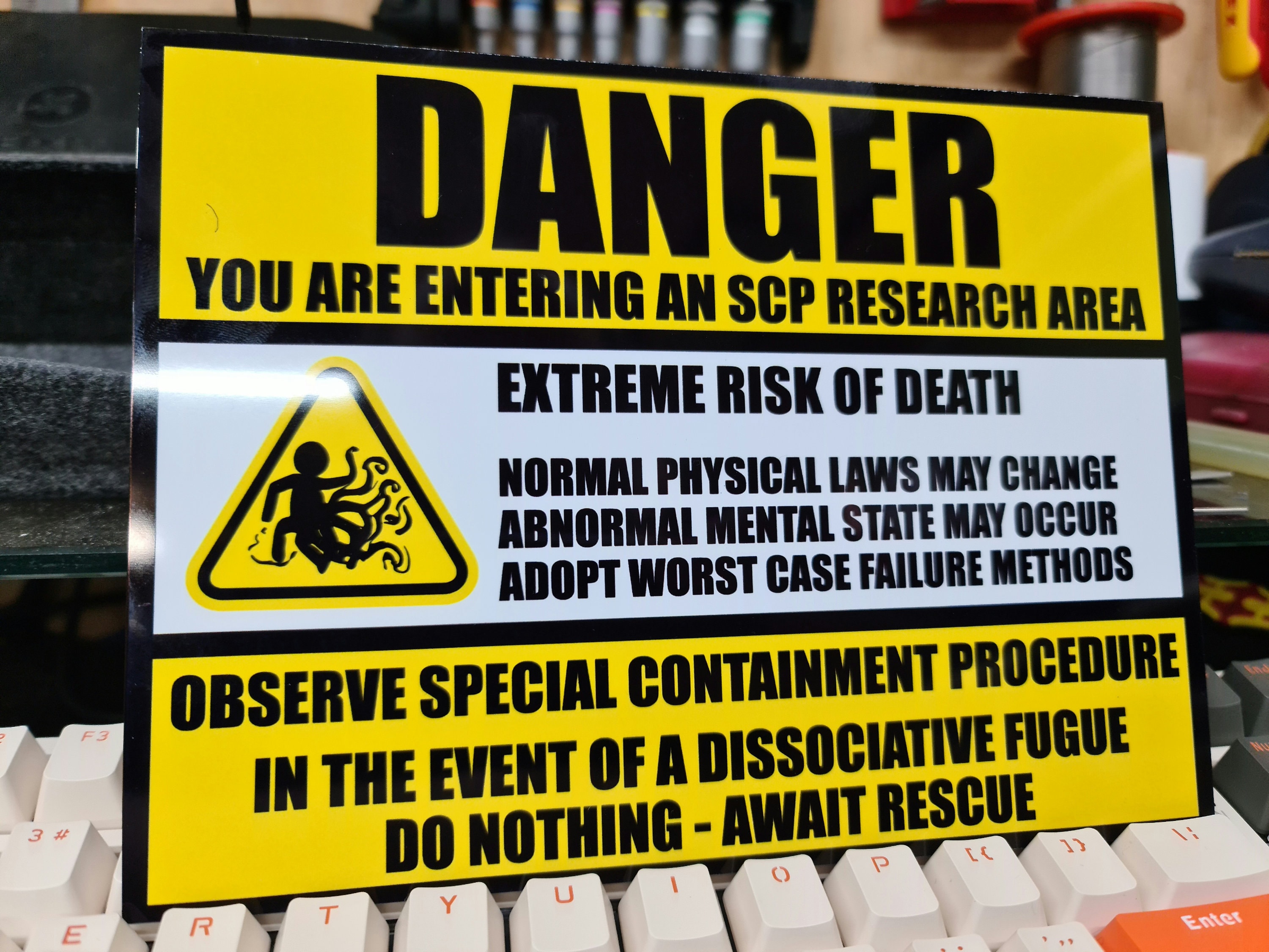 SCP AREA Funny Metal Warning Sign for Garage, Workshop, Hackspace, or ...