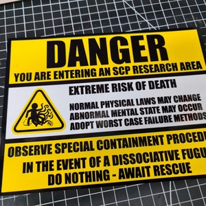 SCP AREA Funny Metal Warning Sign for Garage, Workshop, Hackspace, or ...