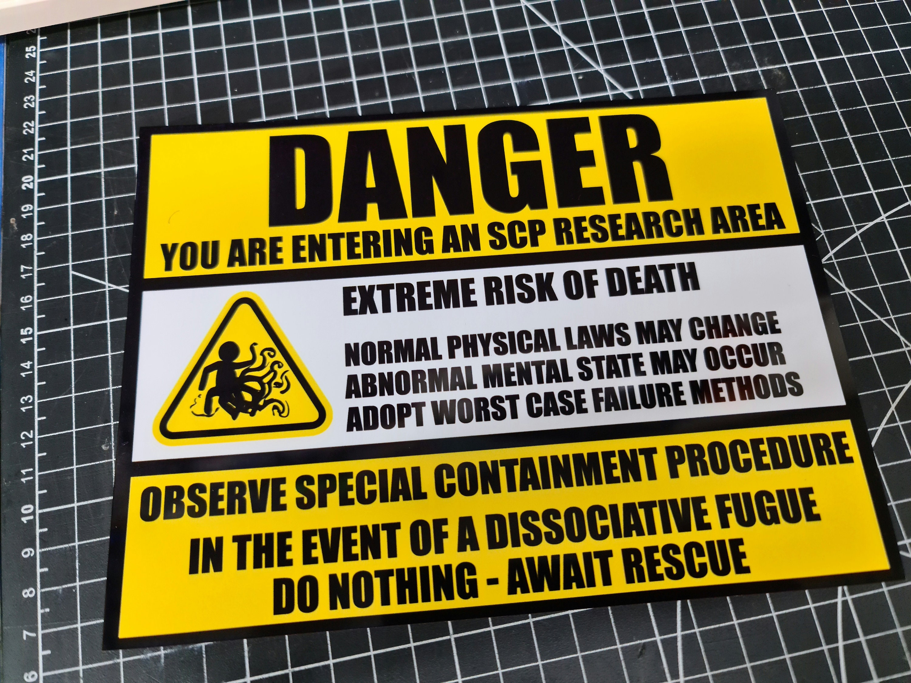 SCP AREA Funny Metal Warning Sign for Garage, Workshop, Hackspace, or ...