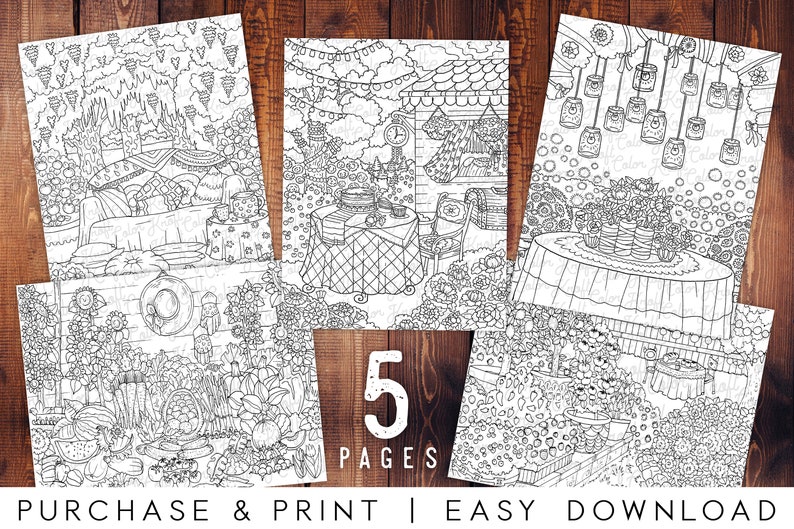 Adult Coloring Book Pages // Printable Coloring Pages // - Etsy