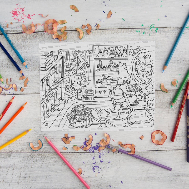 Tiny Living Coloring Pages // Printable Coloring Pages // - Etsy