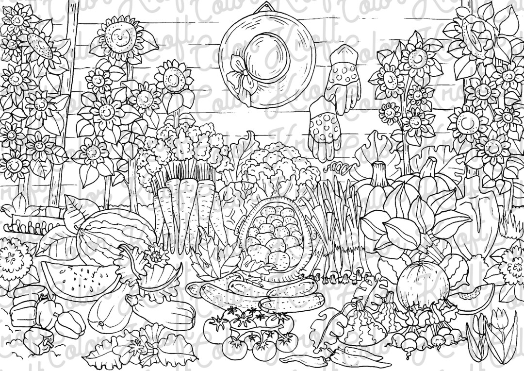 An Abundant Harvest // Coloring Page Printable // Digital Download ...