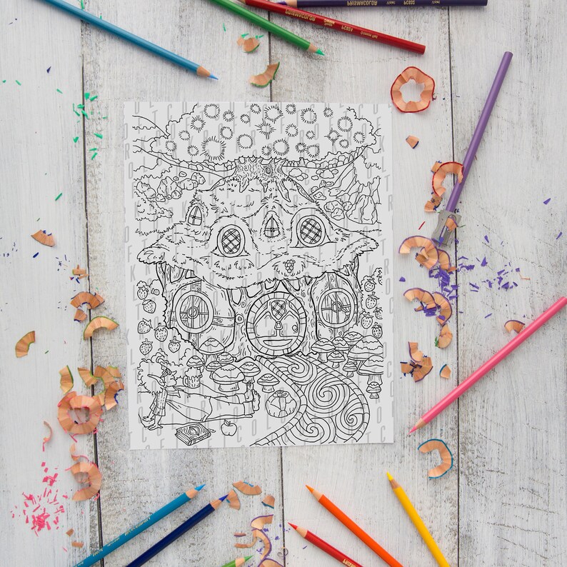 Tiny Living Coloring Pages // Printable Coloring Pages // - Etsy