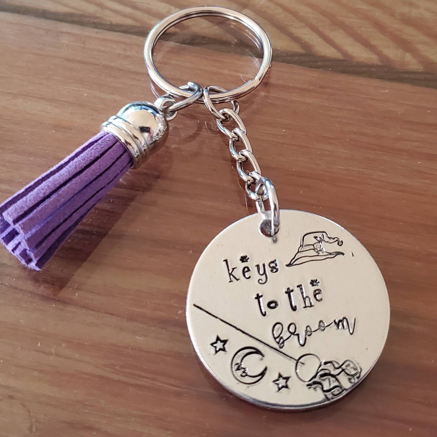 Keys to the Broom Halloween Keychain Broom and Witch Hat - Etsy UK