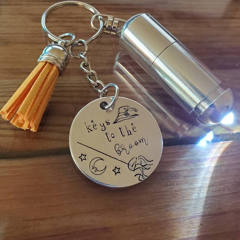 Keys to the Broom Halloween Keychain Broom and Witch Hat - Etsy UK