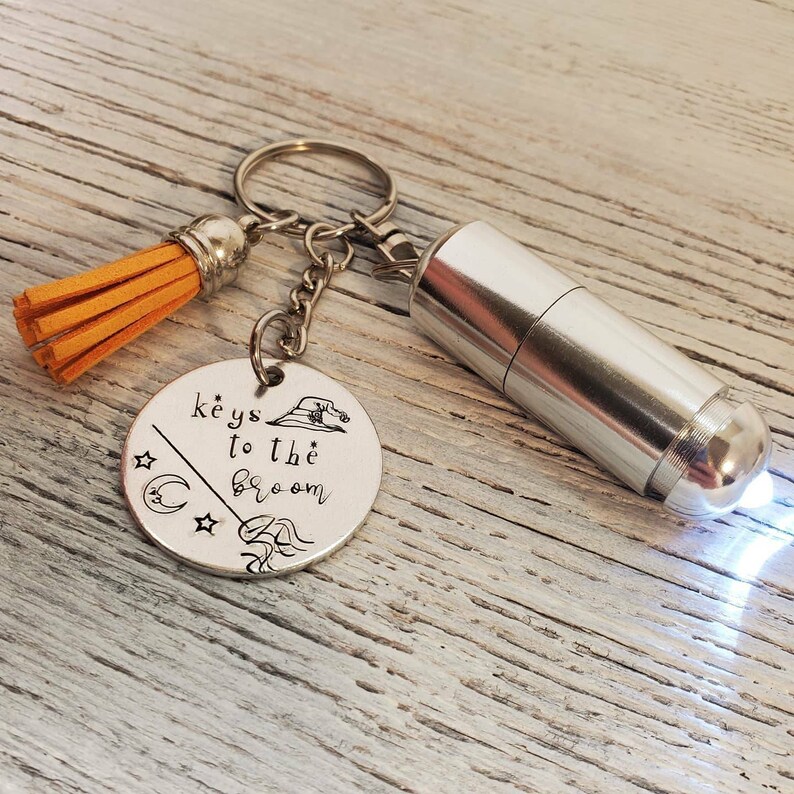 Keys to the Broom Halloween Keychain Broom and Witch Hat - Etsy UK
