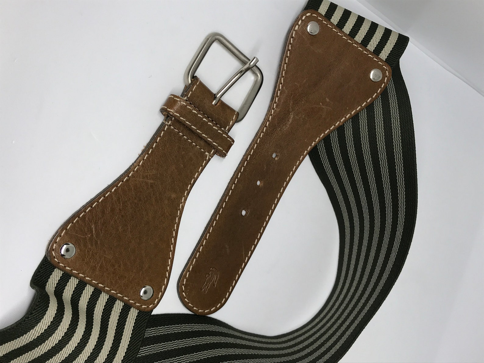 Vintage 90s Belt Women's Belt Green White Brown Wide - Etsy