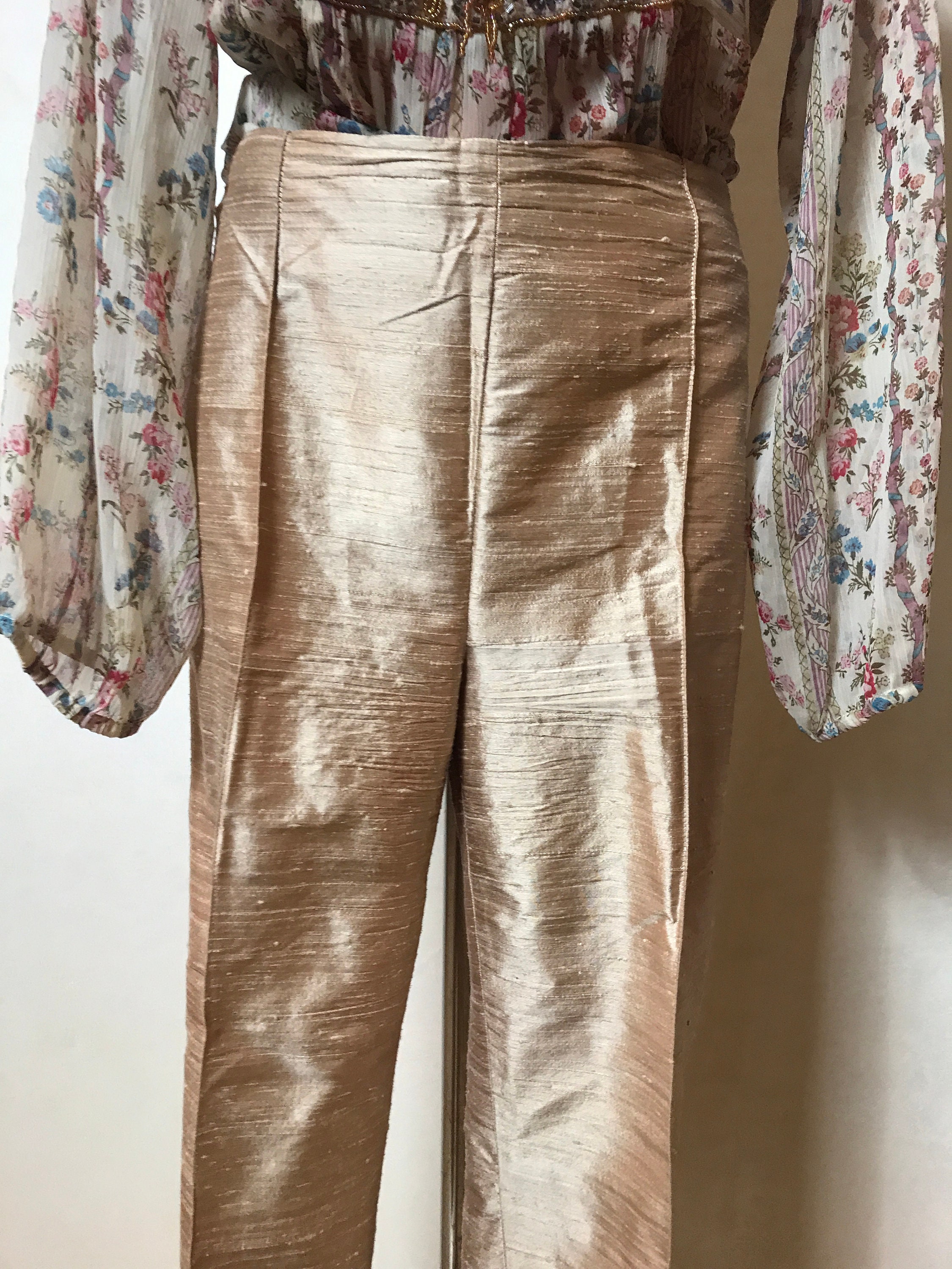 Silk Vintage Women's Pants Ivory Glossy Pants Medium - Etsy UK
