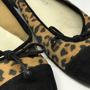 Leopard Vintage 90s Ballerina Flats, Brown Shoes, Cap Toe, Low Heels ...