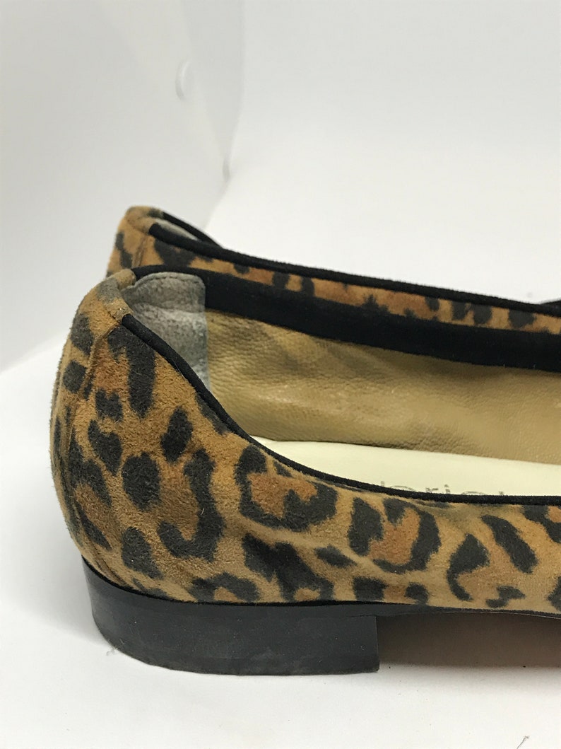 Leopard Vintage 90s Ballerina Flats Brown Shoes Cap Toe Low - Etsy