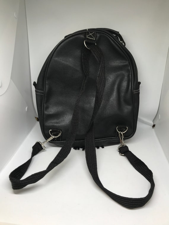 Small vintage 90s backpack, black artificial leather,… - Gem