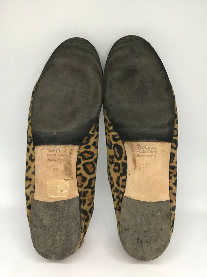 Leopard Vintage 90s Ballerina Flats Brown Shoes Cap Toe Low - Etsy