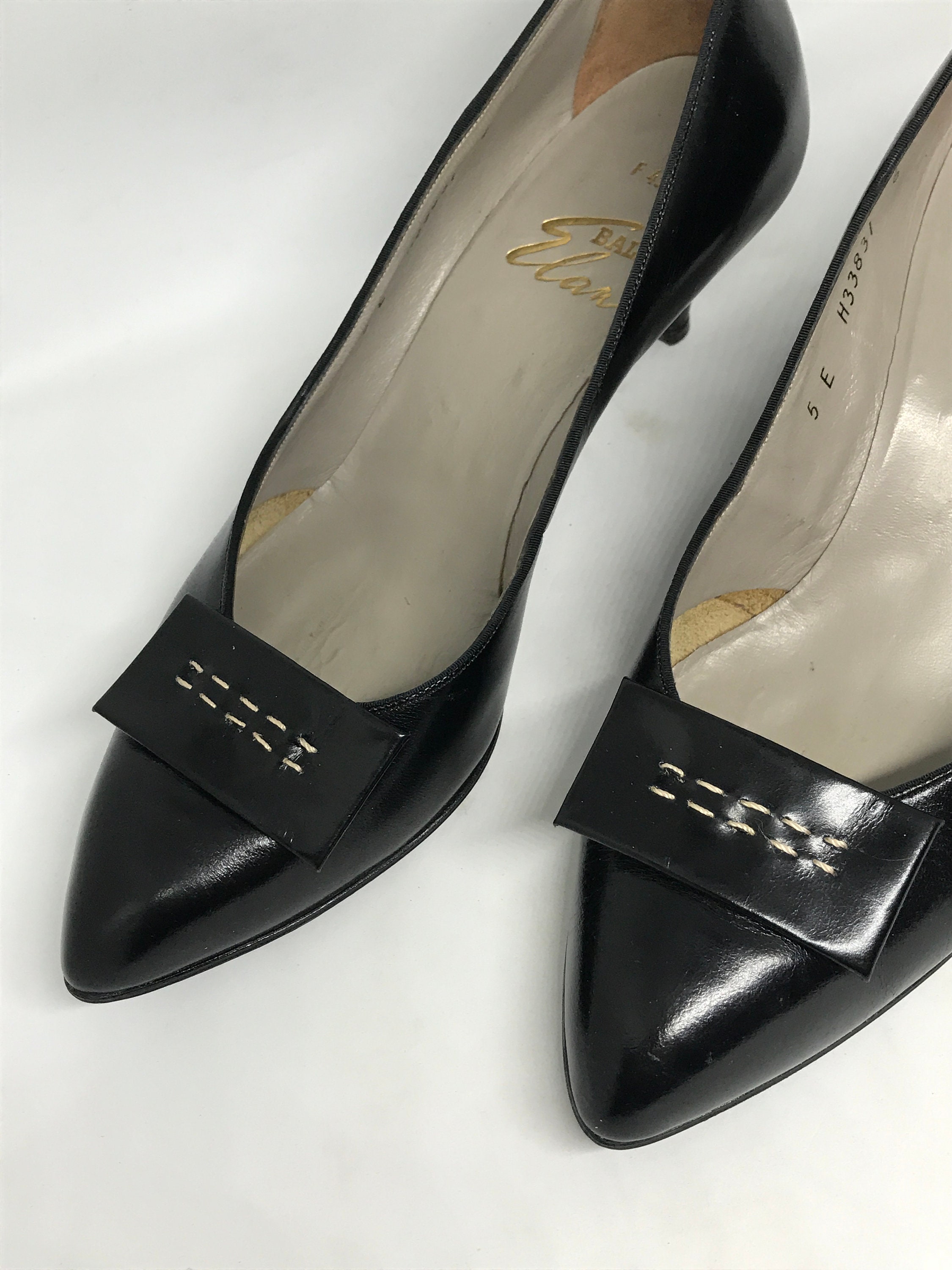 Bally Vintage 90s Shoes Black Leather Size 37 EUR Elegant - Etsy