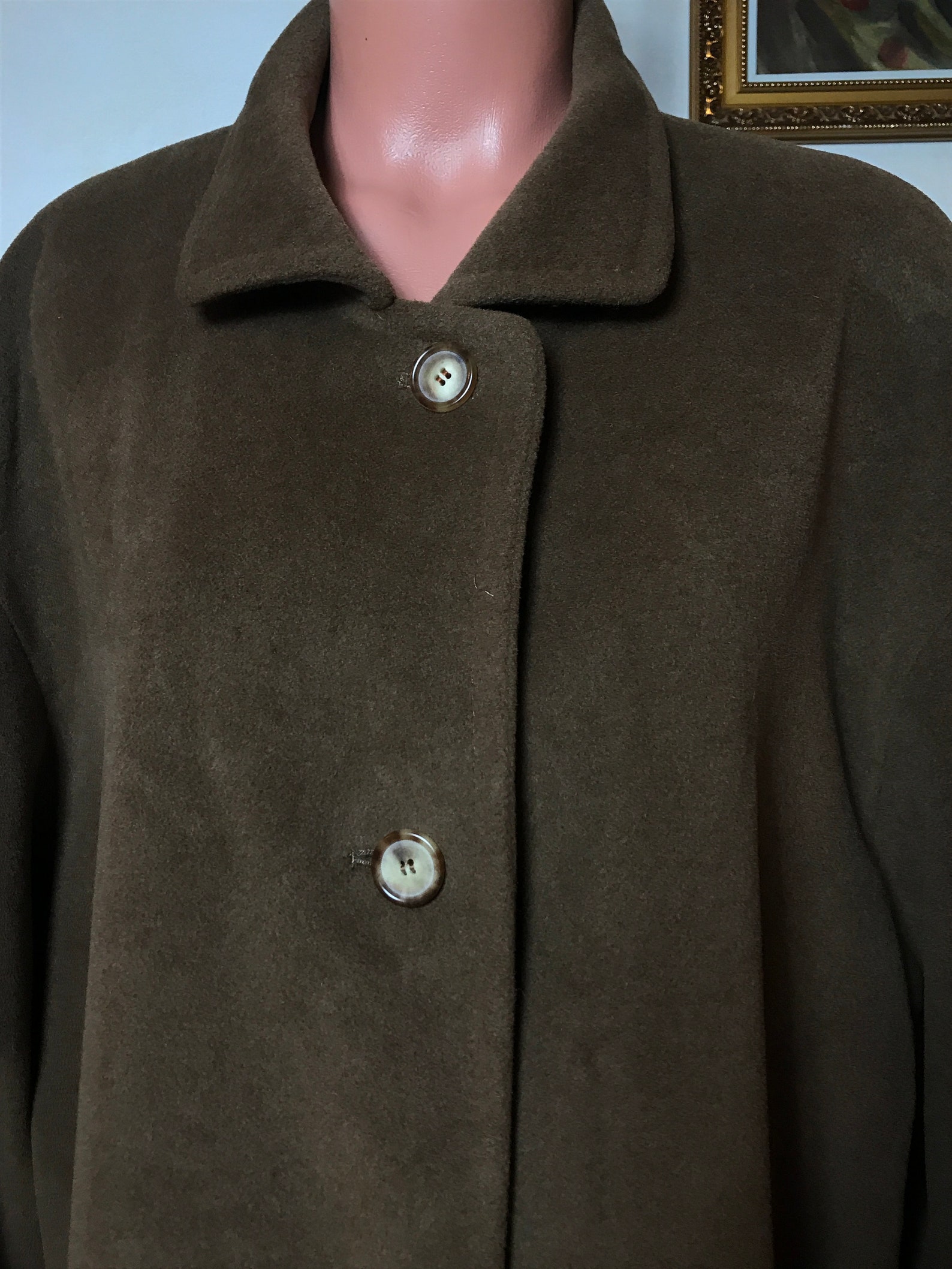 Brown Vintage 80s Coat Women's Overcoat Wool Fabric - Etsy