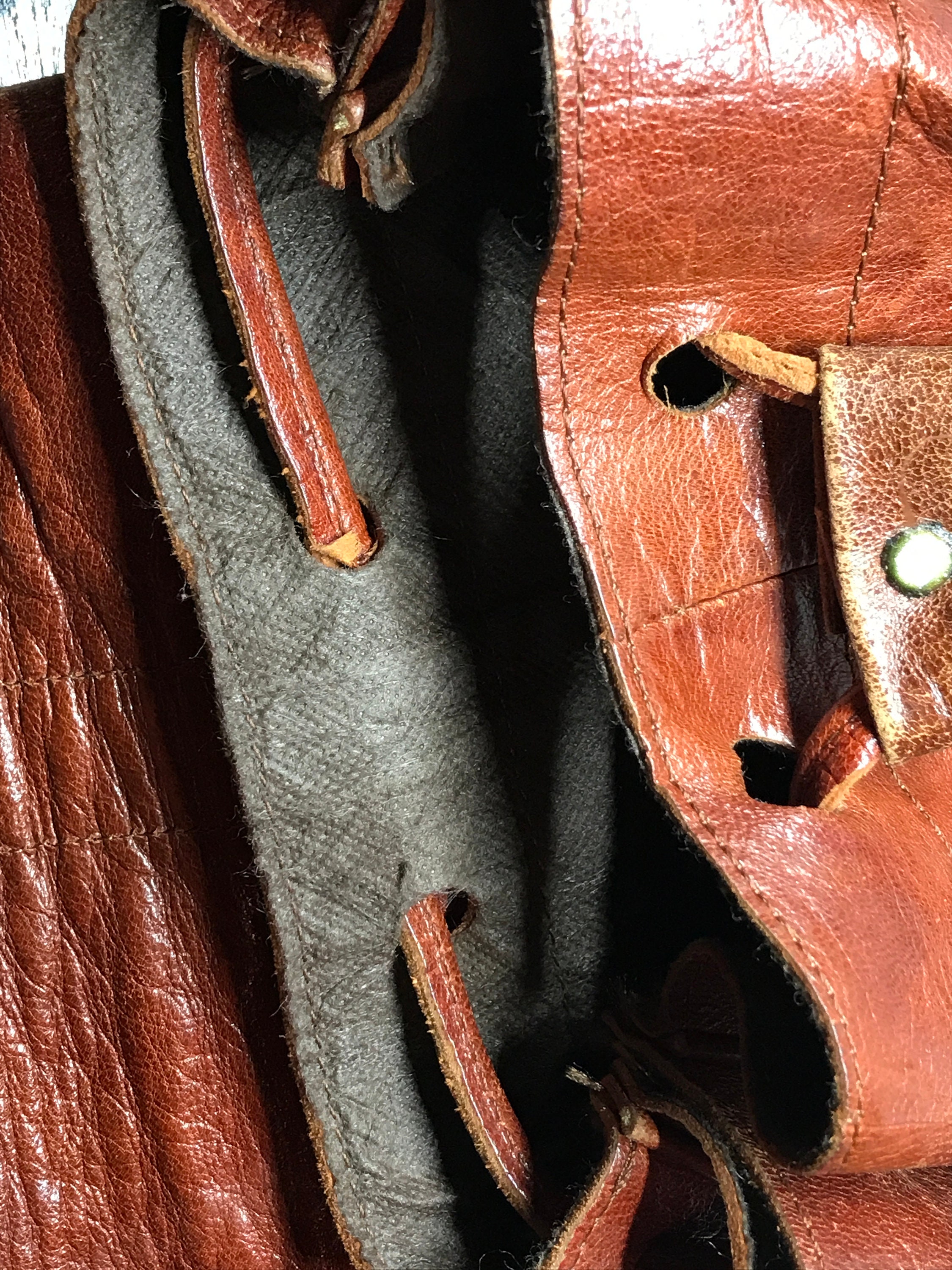 Brown Vintage 80s Backpack Natural Leather Drawstring - Etsy