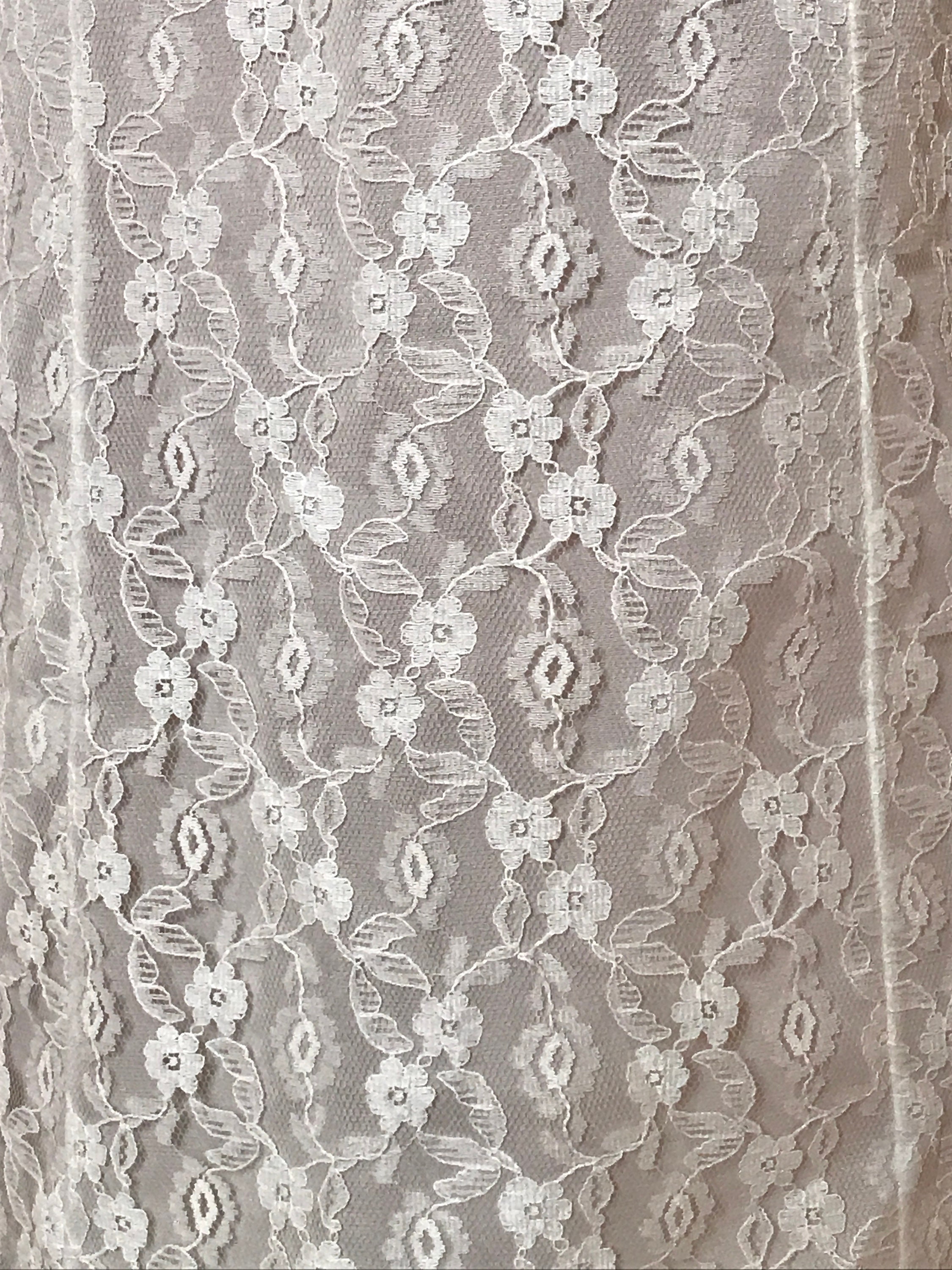 White Vintage 80s Nighty Sheer Lace Fabric Floral Pattern - Etsy UK