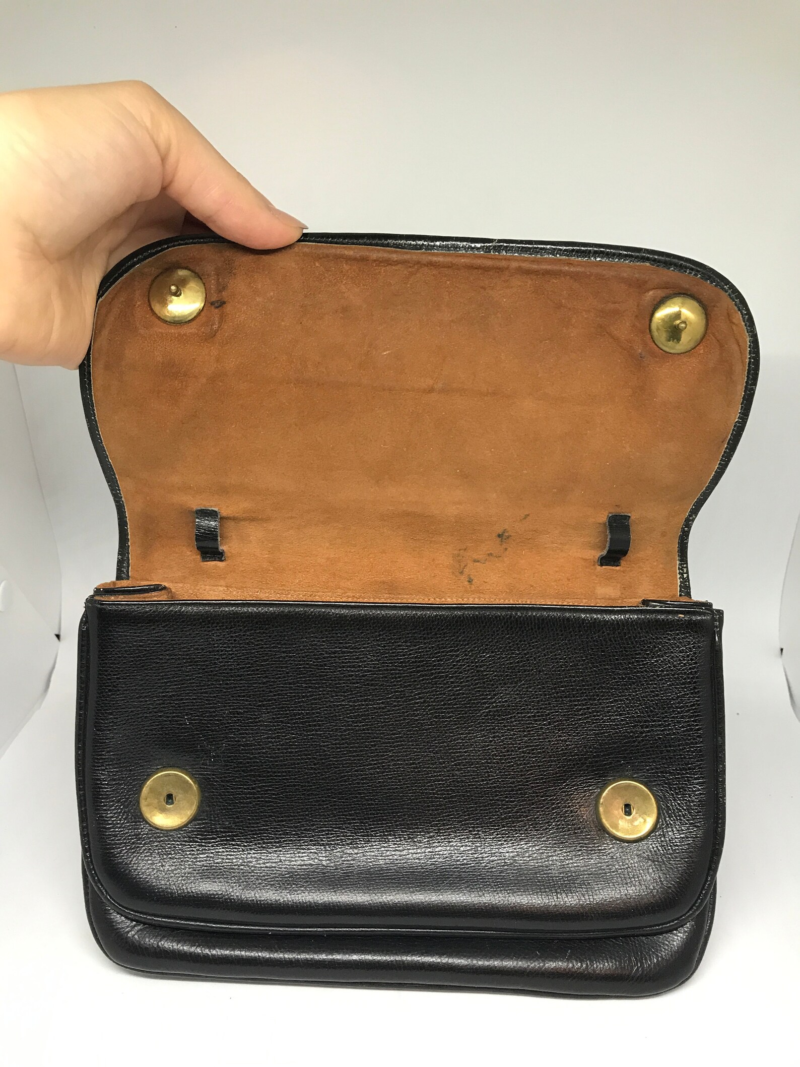 Vintage 80s Clutch Purse Natural Fur Black Brown Leather - Etsy UK