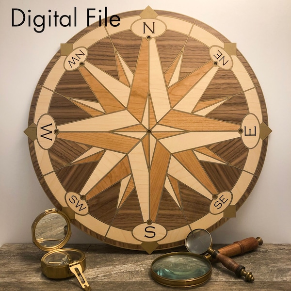 Compass Rose Inlay - Etsy