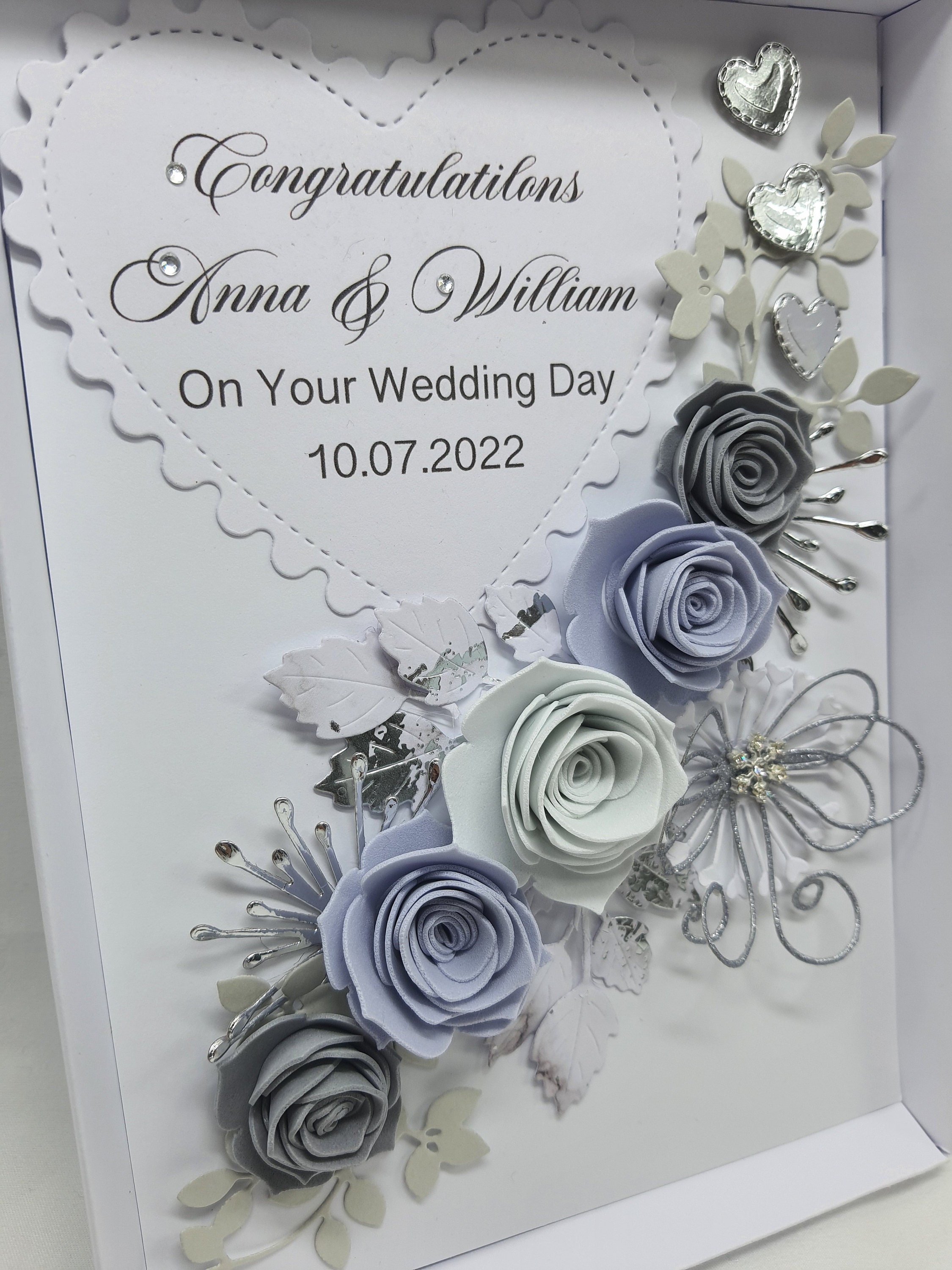 Wedding Day Card PERSONALISED Handmade WEDDING Card With GIFT Box for ...