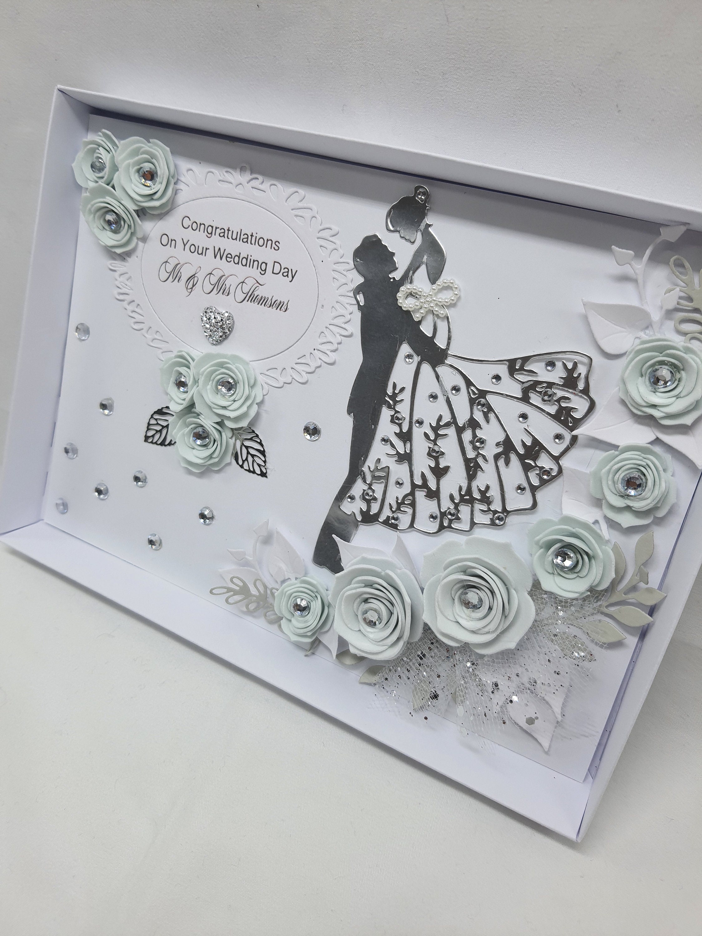 Luxury Handmade Wedding Day Card PERSONALISED Wedding Card - Etsy