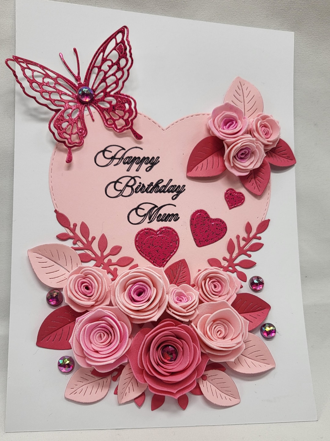 Personalized Birthday Card for Mum: 3D Foam Flower Handmade Card - Etsy