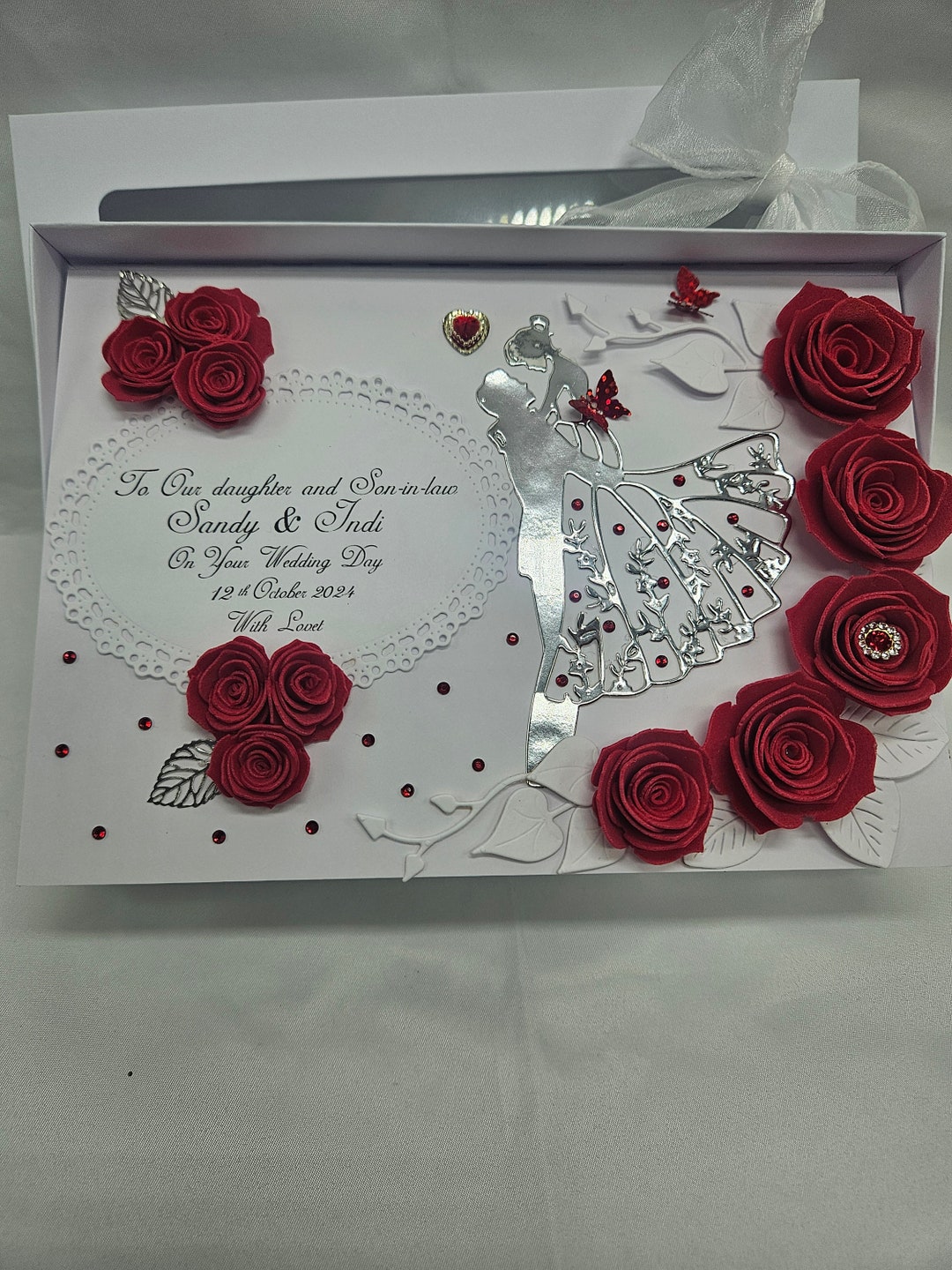 Luxury Handmade Wedding Day Card PERSONALISED Wedding Card Boxes Card ...