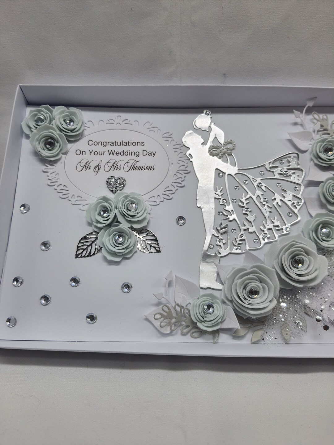 Luxury Handmade Wedding Day Card PERSONALISED Wedding Card Boxes Card ...