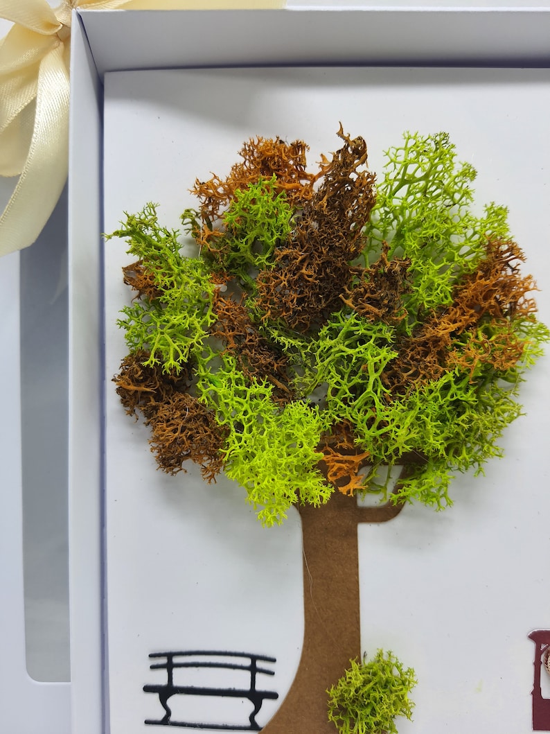 Handmade Personalised Card With Natural Scandinavian Moss for - Etsy