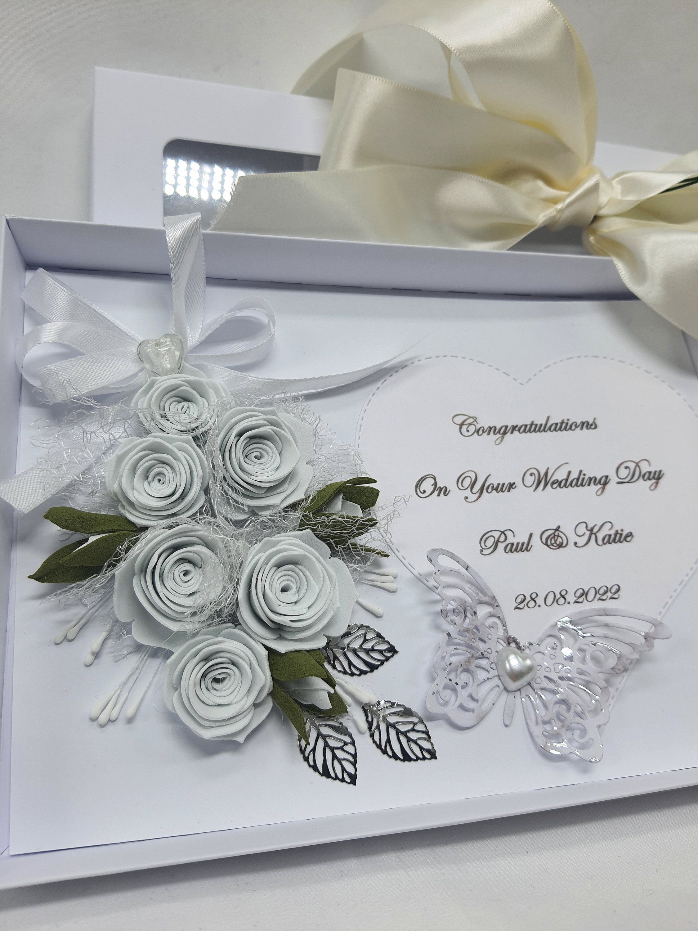 Handmade WEDDING Day Card Luxury Wedding Card PERSONALISED 3D - Etsy